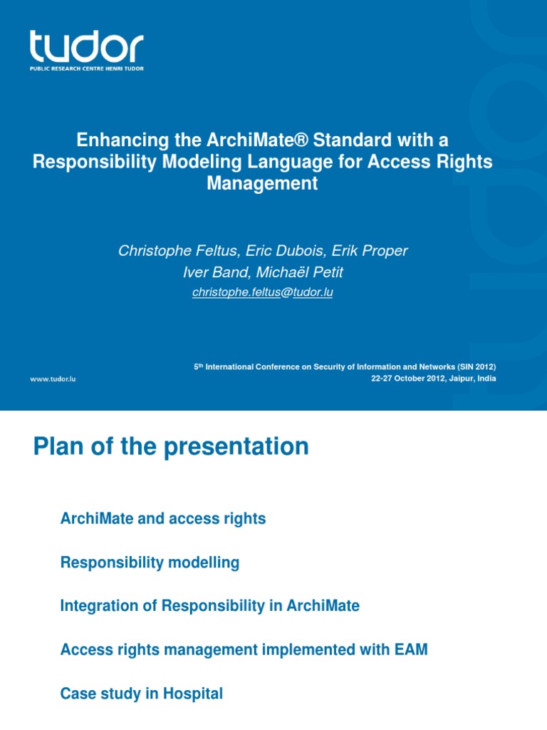 Enhancing The ArchiMate® Standard With A Responsibility Modeling Language For Access Rights ...