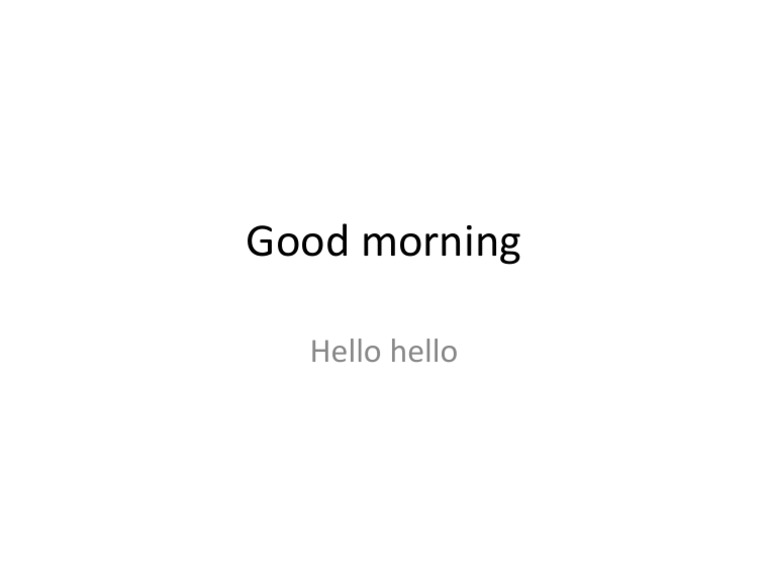 Morning Greetings and Salutations | PDF