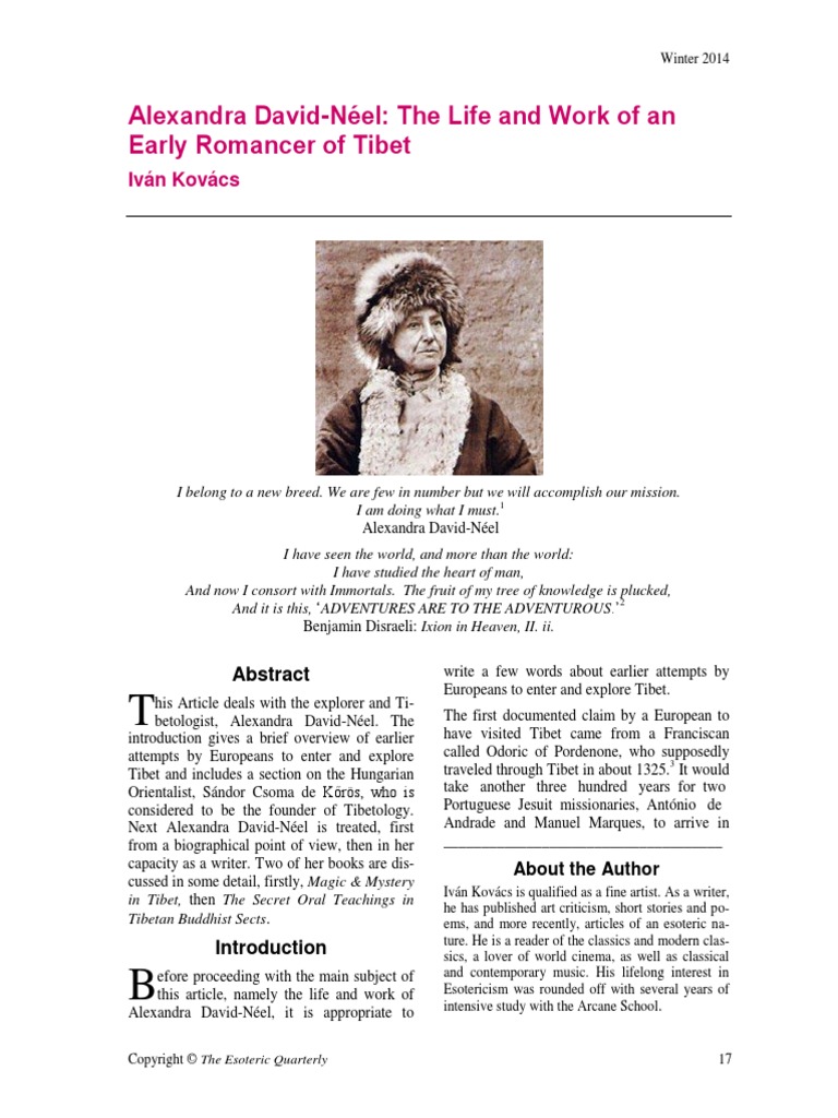 Alexandra David Néel | PDF | Tibet | Tibetan Buddhism