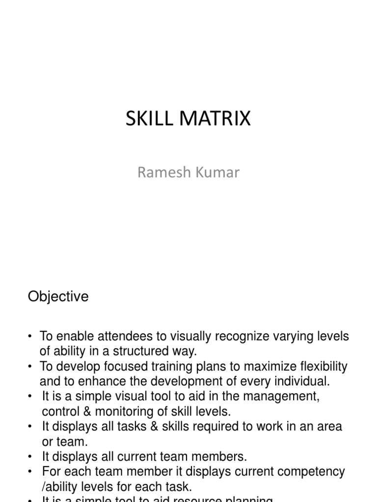 SKILL MATRIX V 1.1 | PDF | Competence (Human Resources) | Leadership