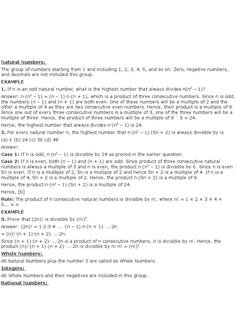 Natural Numbers | PDF | Rational Number | Mathematical Notation
