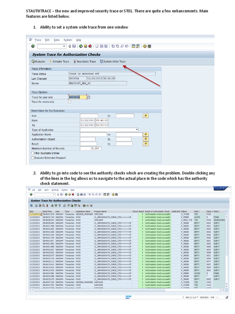 Enhanced Security Trace Features | PDF