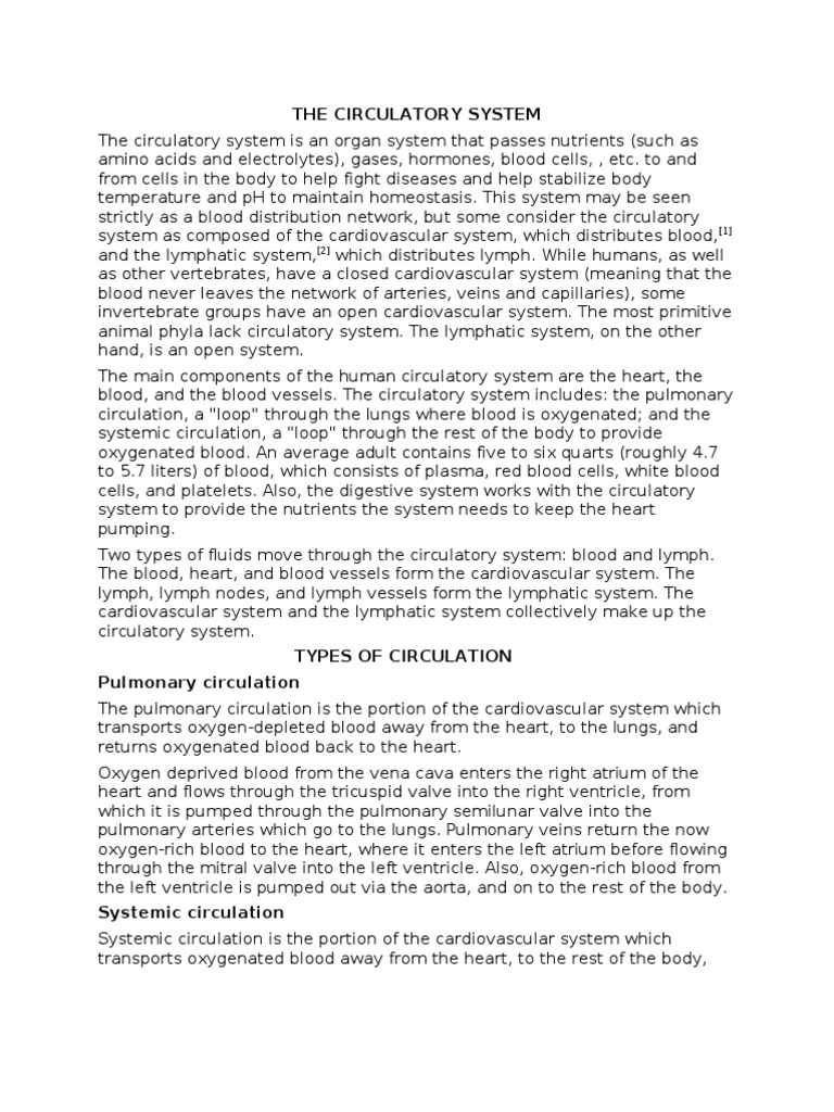 The Circulatory System | PDF | Circulatory System | Atrium (Heart)