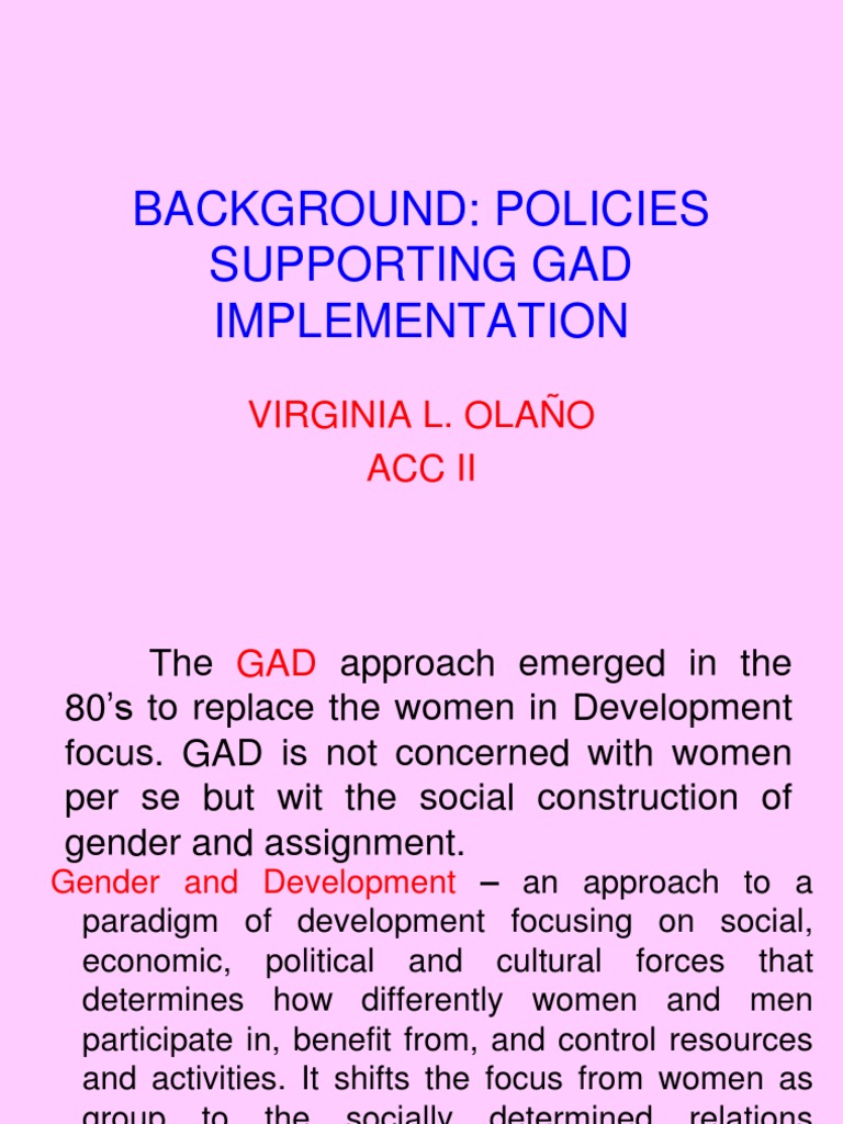 GAD | PDF | Convention On The Elimination Of All Forms Of ...