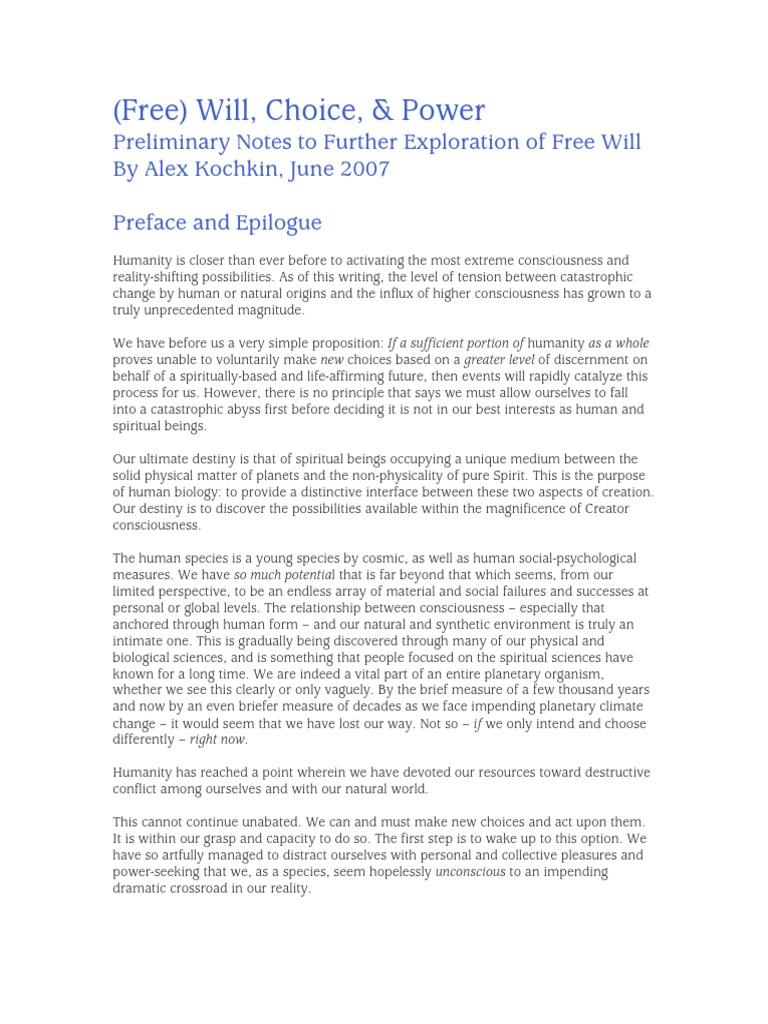 Exploring Free Will and Consciousness | PDF | Consciousness | Free Will
