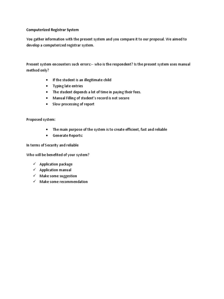 Computerized Registration System | PDF