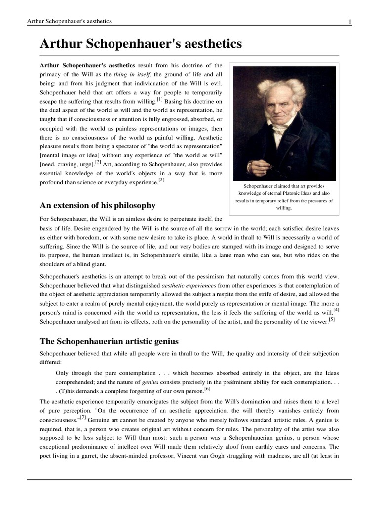 Schopenhauer's Aesthetics Explained | PDF | Western Philosophy ...