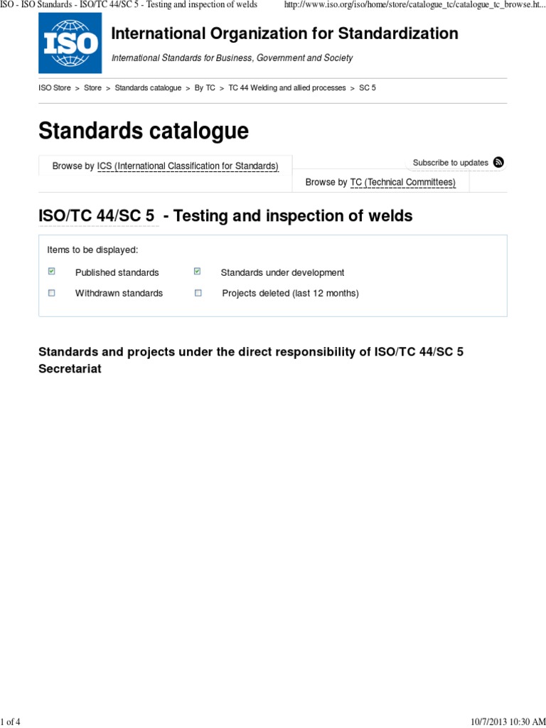 ISO - IsO Standards - IsO - TC 44 - SC 5 - Testing and Inspection of ...
