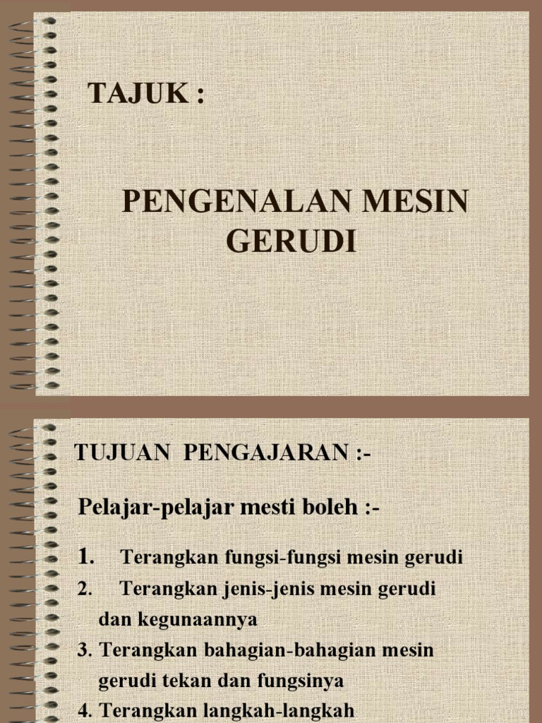 Pengenalan dan Fungsi Mesin Gerudi | PDF