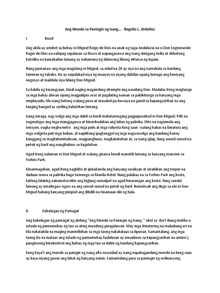 Ang Mundo Sa Paningin Ng... | PDF