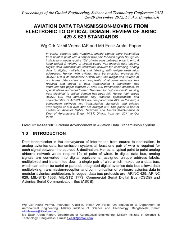Arinc 429 629 | PDF | Avionics | Multiplexing