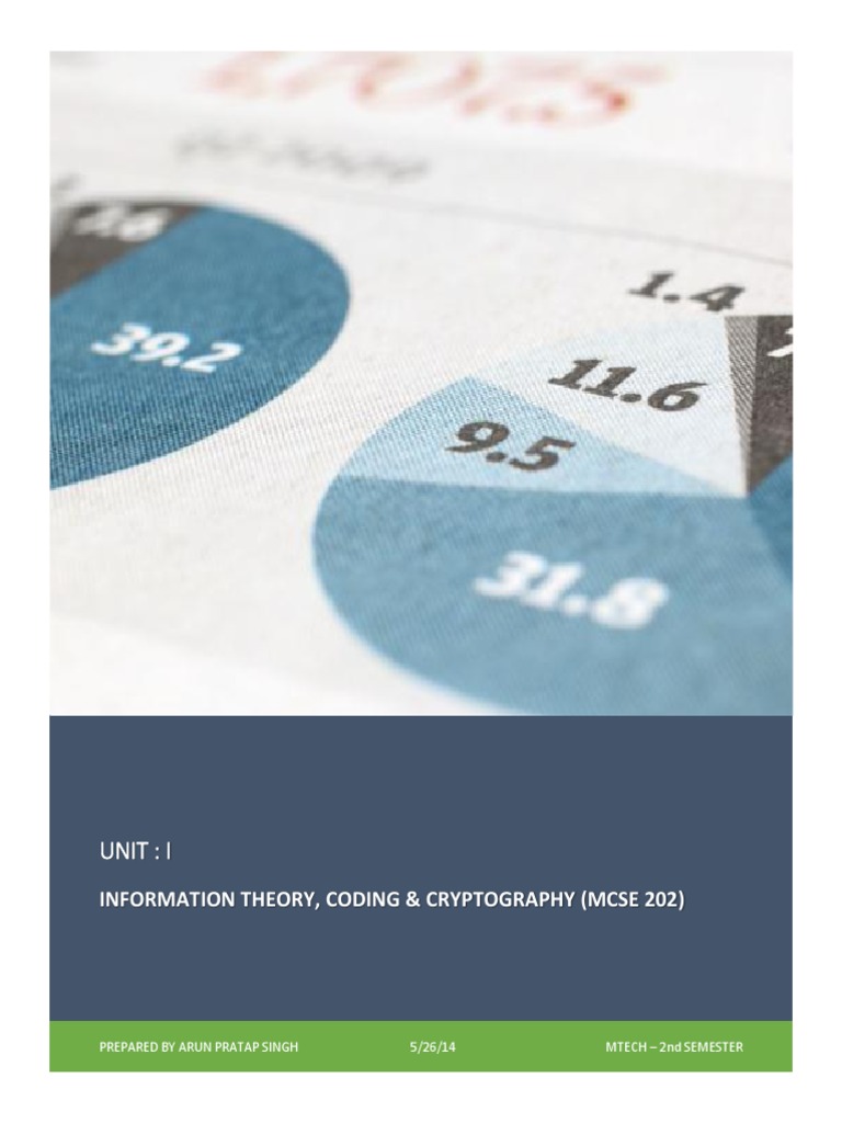 Information Theory, Coding and Cryptography Unit-1 by Arun Pratap Singh | PDF | Signal To Noise ...