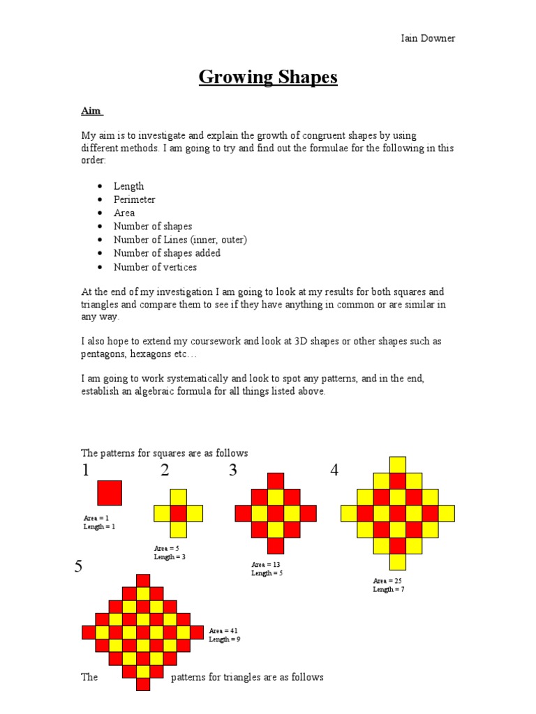 Growing Shapes | Area | Triangle
