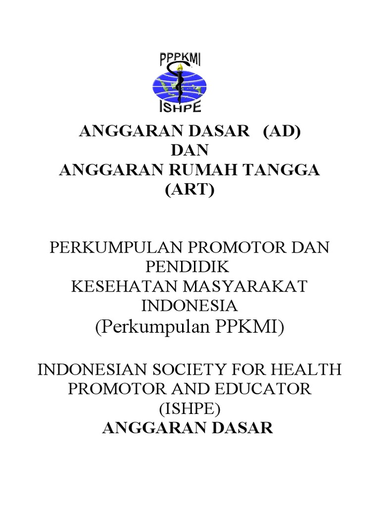 3.AD Dan ART Perkumpulan PPKMI 2013 | PDF