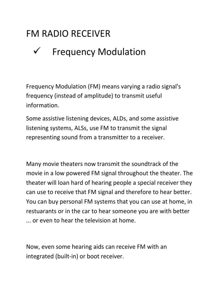 FM Radio Receiver | PDF | Frequency Modulation | Transmitter