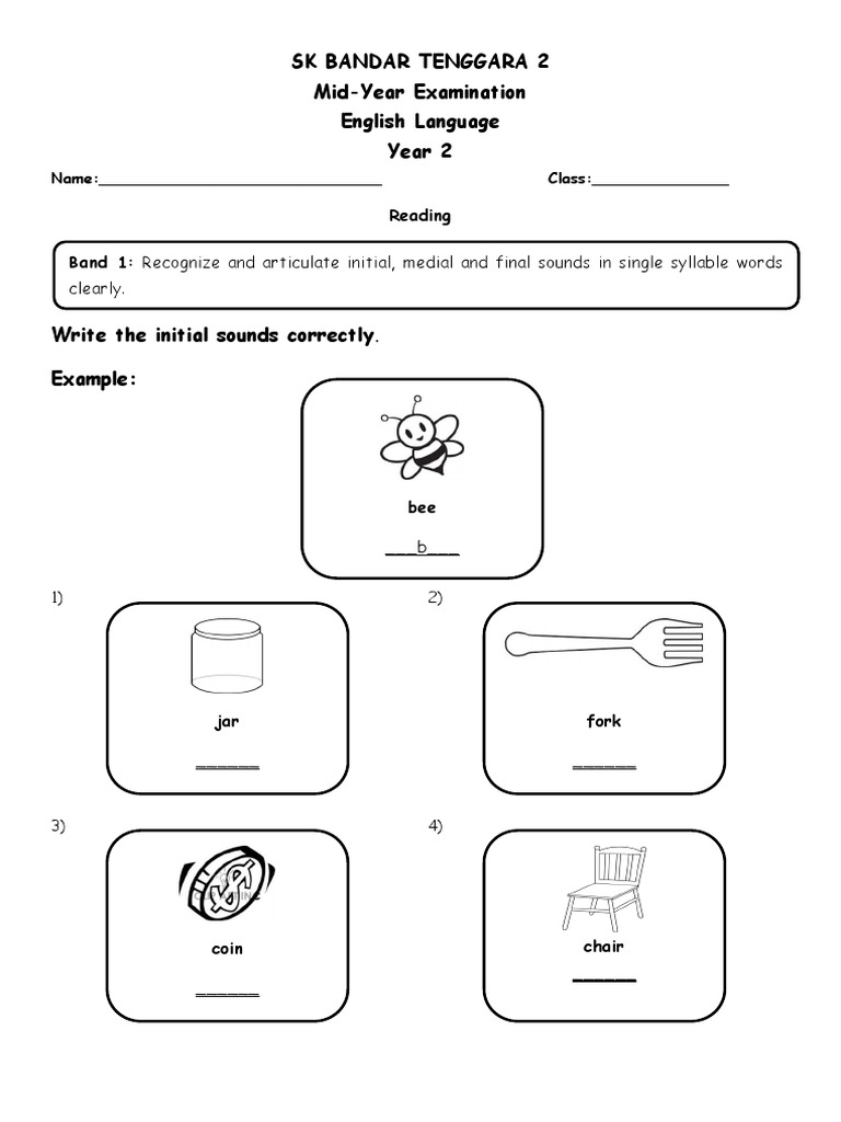 Mid Term Exam Year 2 | PDF | Language Arts & Discipline
