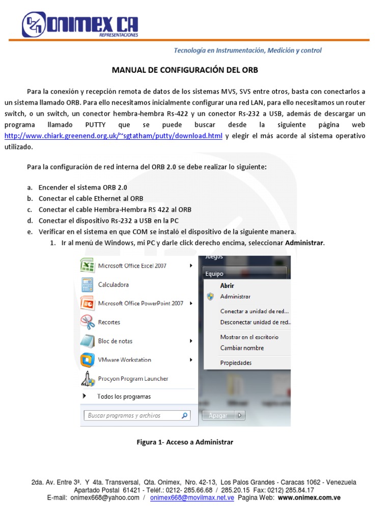 Manual De Configuracion Orb Pdf Usb Ingeniería Electrónica