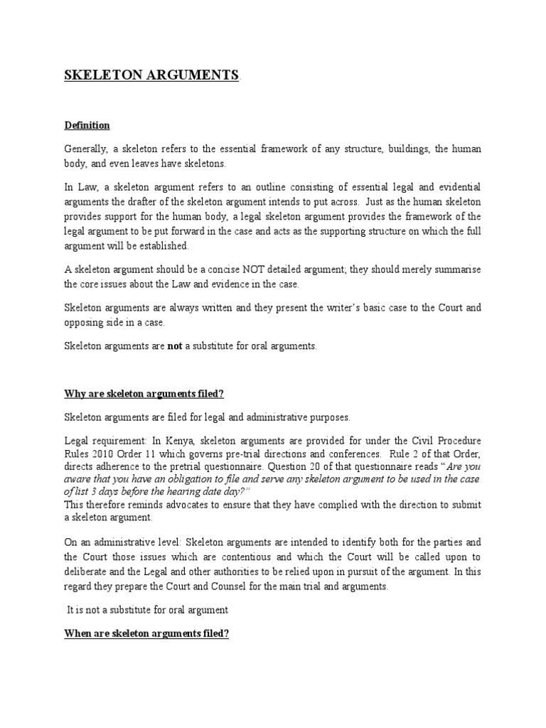 Understanding Skeleton Arguments (Important) | PDF | Lawsuit | Judiciaries