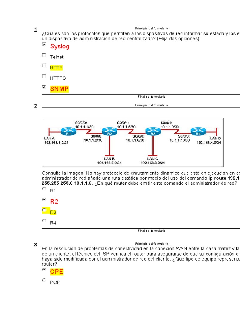 Examen Final Cisco 2 | Descargar gratis PDF | Enrutador (Computación ...