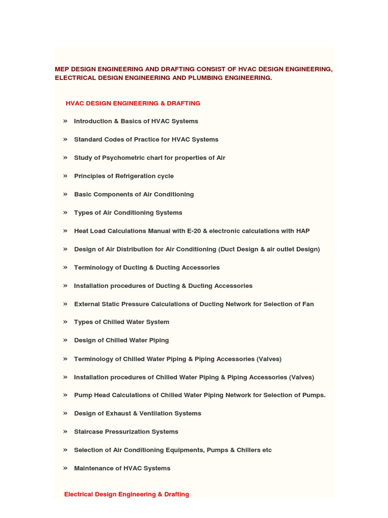 Mep Design Engineering and Drafting Consist of Hvac Design Engineering ...