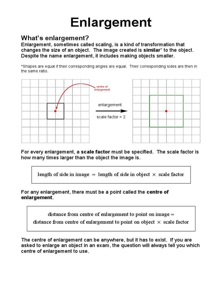 Centre of Enlargement | Shape | Fraction (Mathematics)