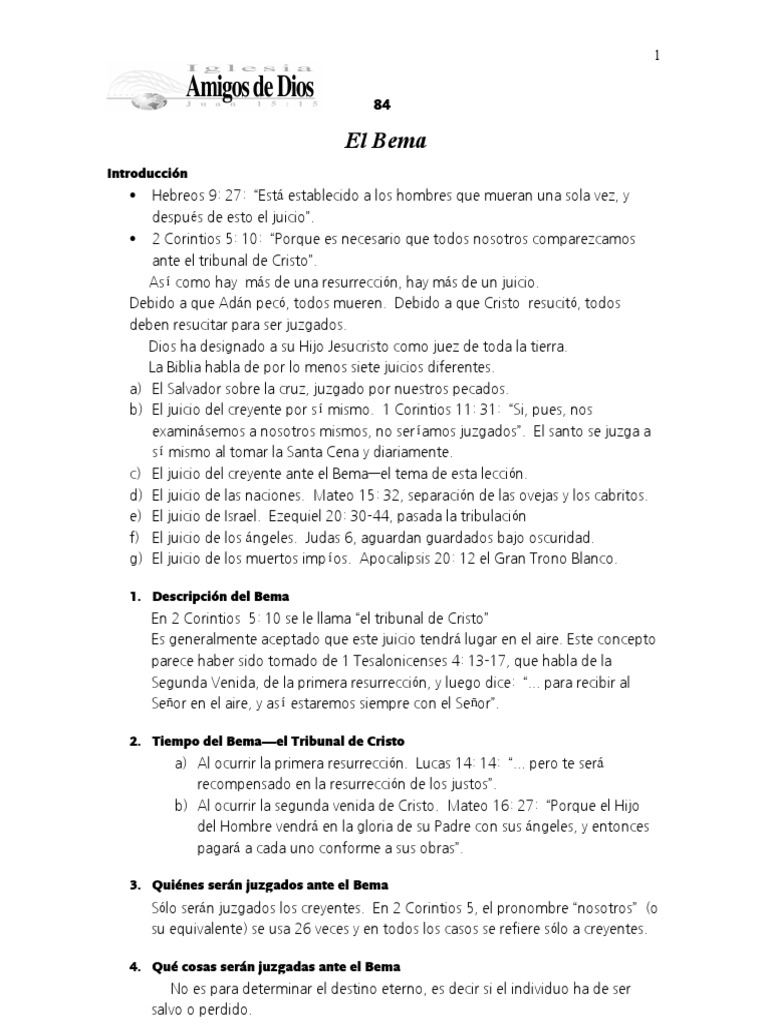El Bema | PDF | Teología | Biblia