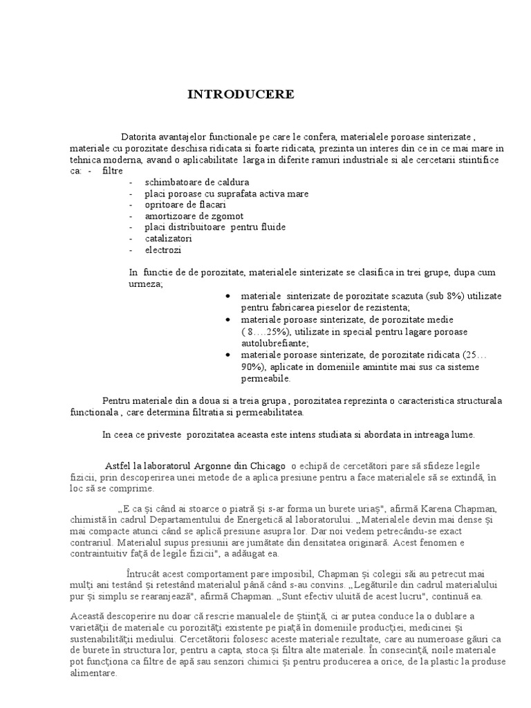 Studiul Obtinerii Materialelor Sinterizate Poroase Din Pulberi de Aluminiu Si Titan | PDF