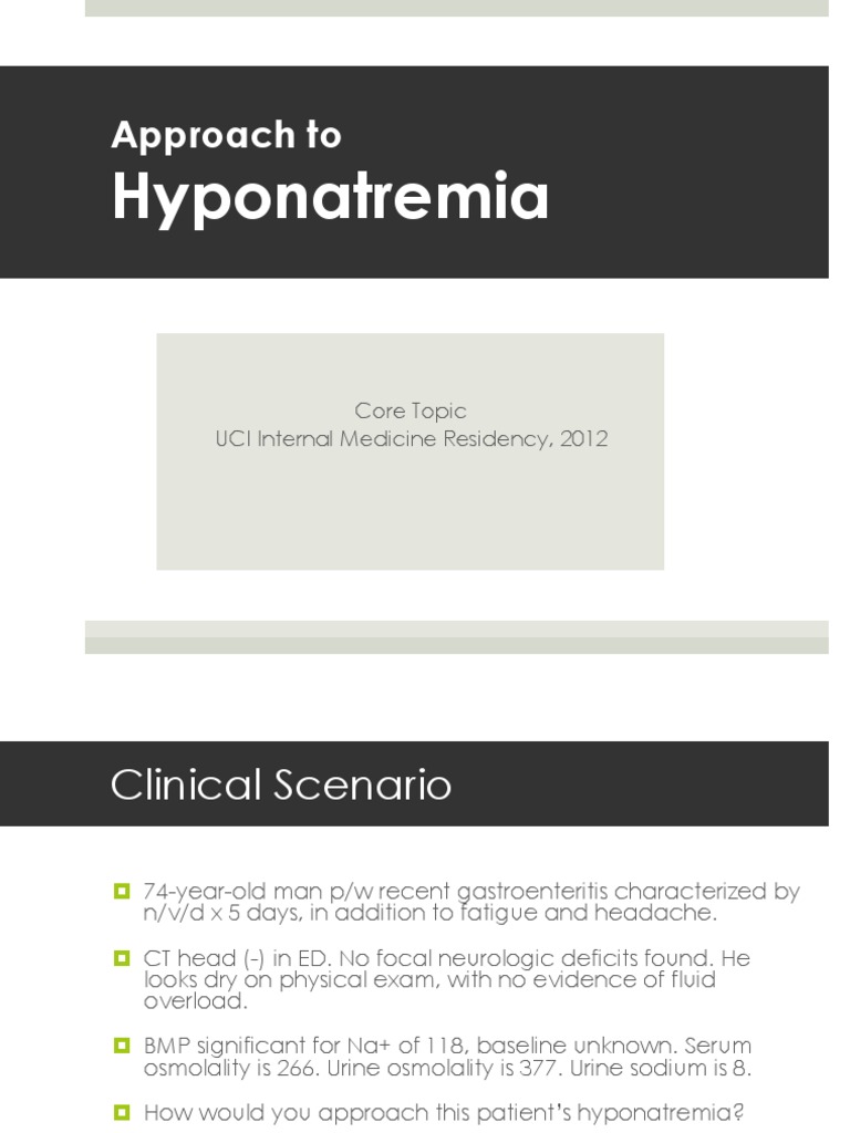 Hyponatremia: Diagnosis and Management | PDF | Medical Specialties ...