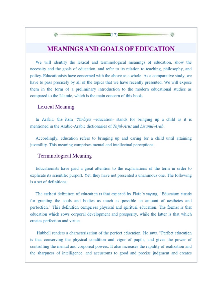 2 Meanings and Goals of Education | PDF | Revolutions | Psychology