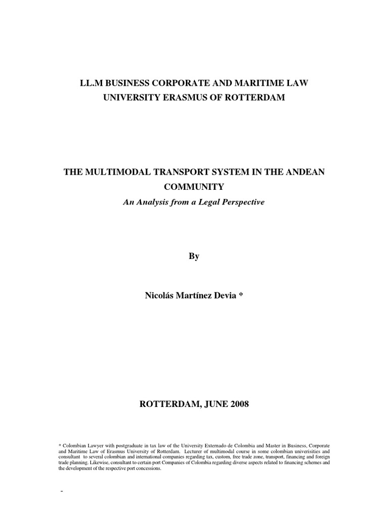 The Multimodal Transport System in The Andean Community | PDF | Cargo ...