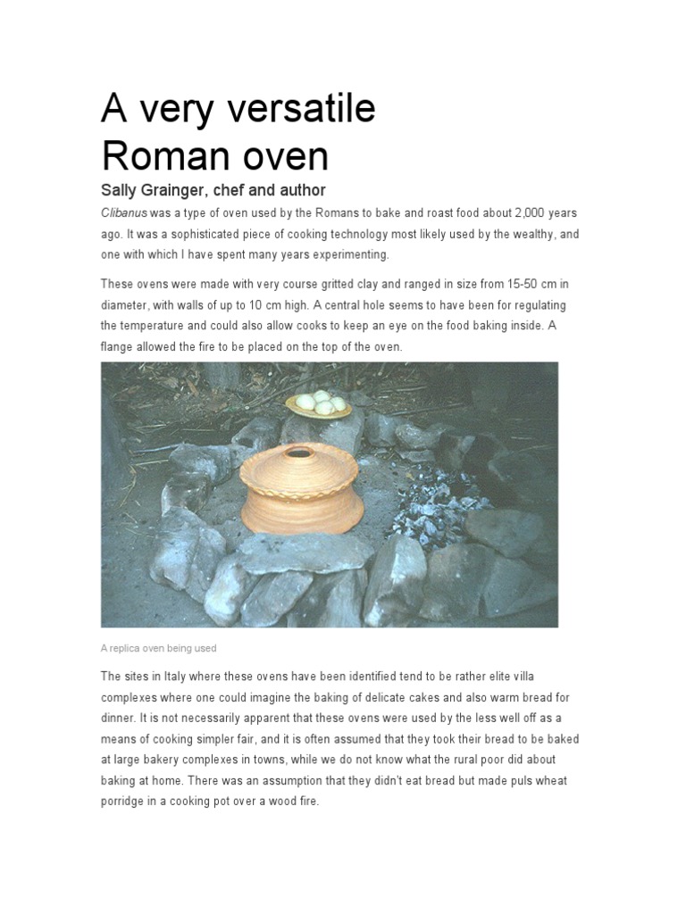 Roman Clibanus Oven: Ancient Baking Techniques | PDF | Baking | Roasting