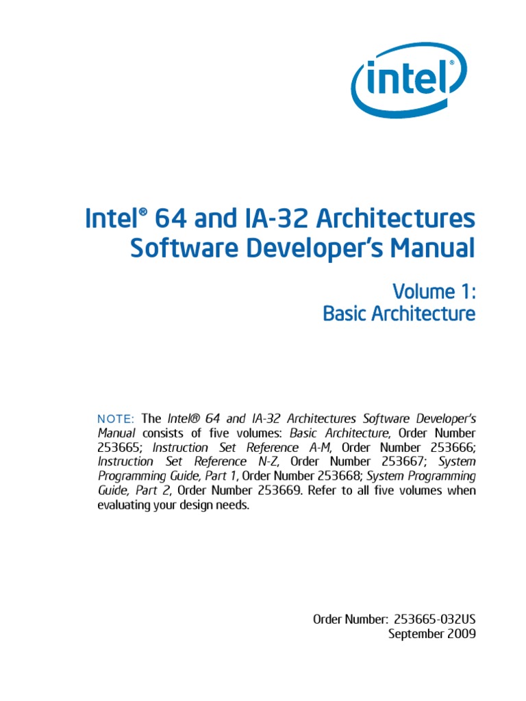 Intel 64 And Ia 32 Architectures Software Developers Manual Volume 1
