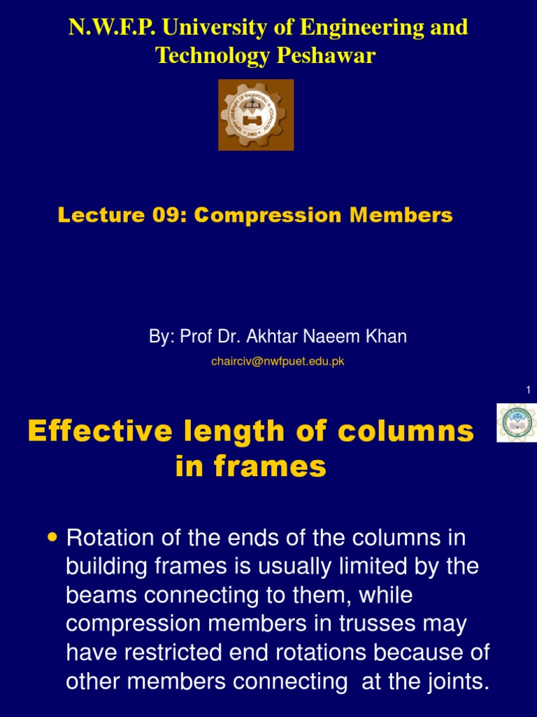 Lecture - 09 Compression Members Problems | PDF | Buckling | Column