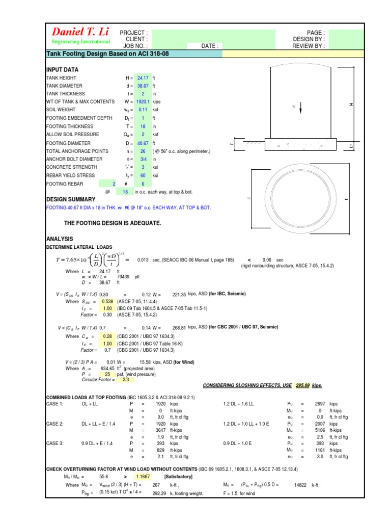 Tank Footing | PDF | Infrastructure | Geotechnical Engineering