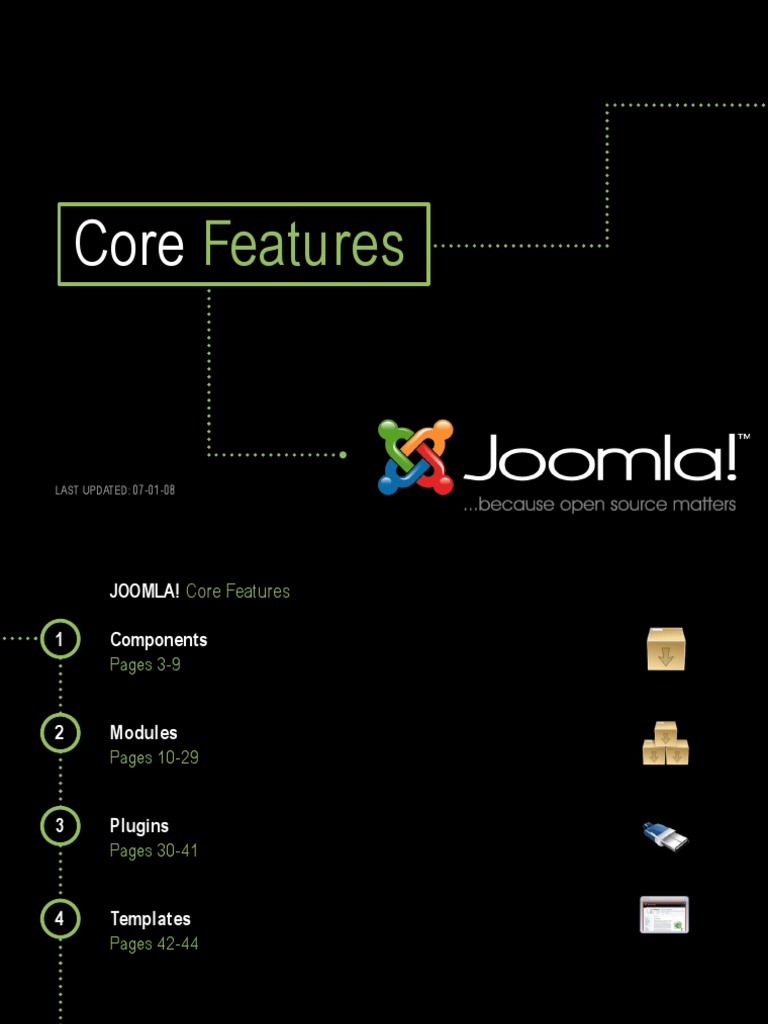 Joomla V 1 5 Core Features Pdf Joomla Websites