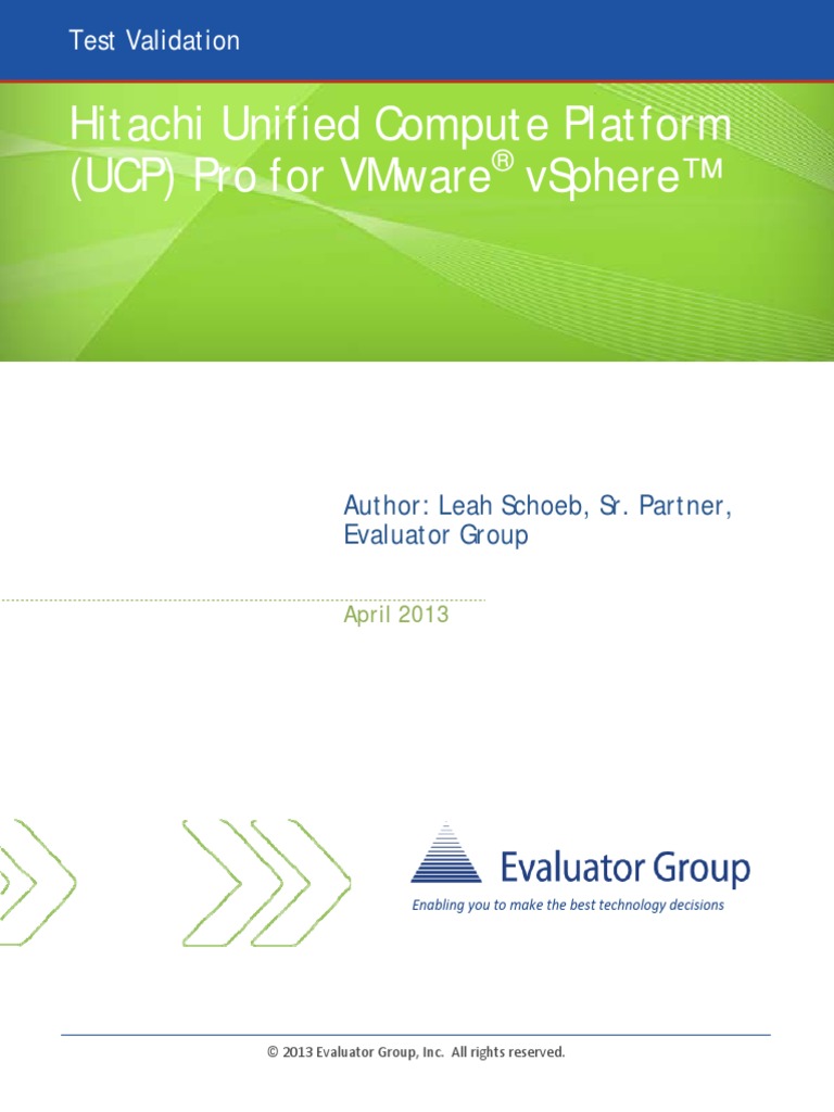 Hitachi Unified Compute Platform UCP Pro VMware VSphere | PDF ...