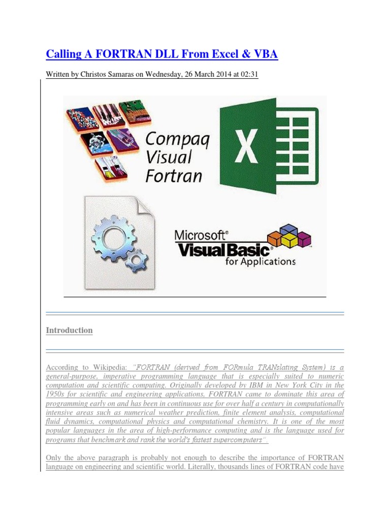 Calling A Fortran Dll From Excel Pdf Reynolds Number Subroutine 1559
