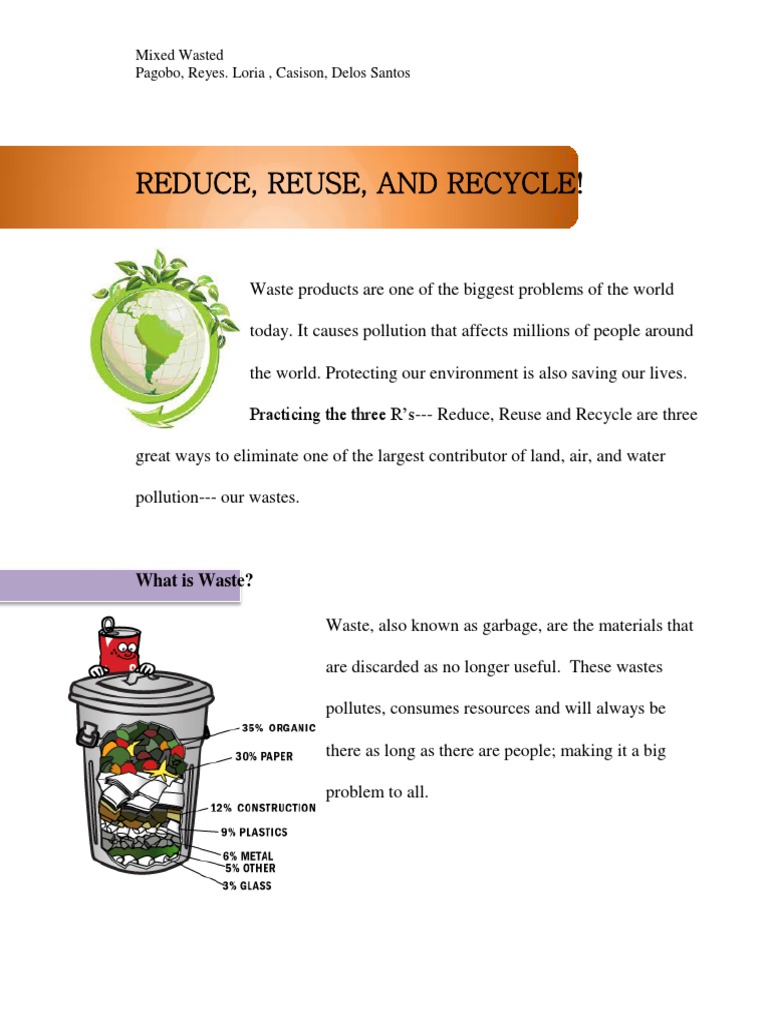 Reduce, Reuse, Recycle | PDF | Reuse | Recycling