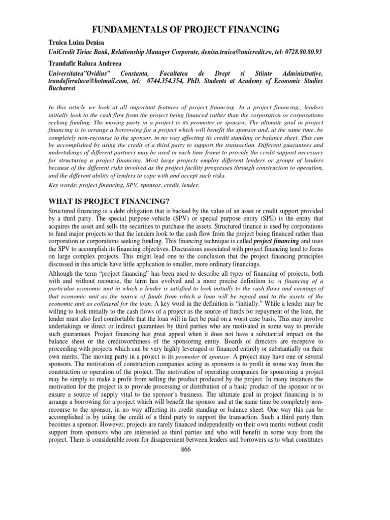 Fundamentals of Project Finance | PDF | Project Finance | Loans