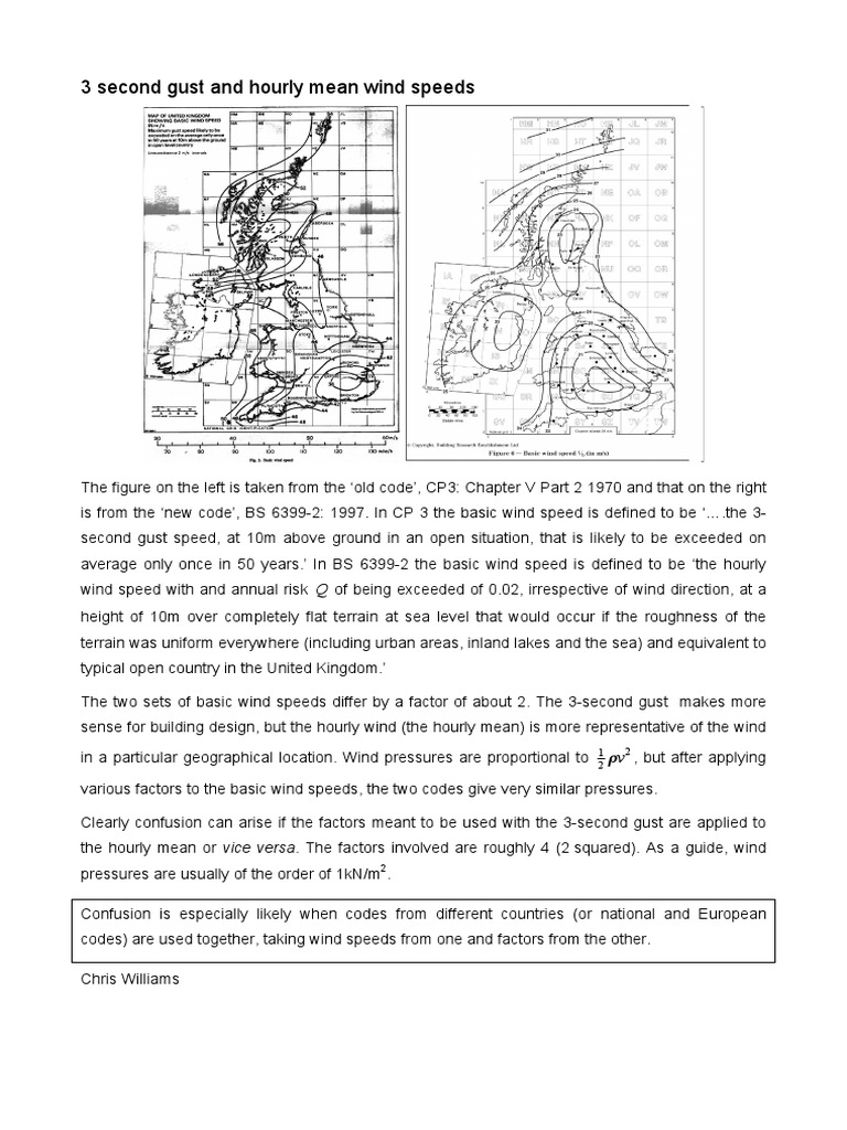 3 Second Gust and Hourly Mean Wind Speeds GustAndMeanWind | PDF | Wound ...