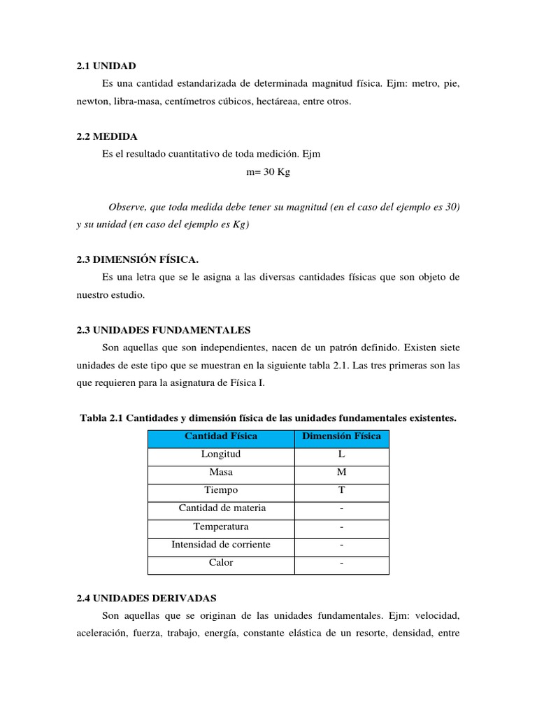 Magnitudes y Dimensiones Fisicas | PDF | Unidades de medida | Cantidad