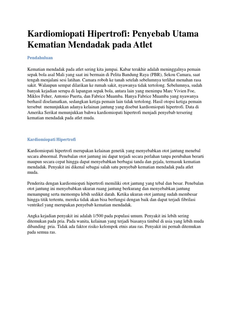 Kardiomiopati Hipertrofi | PDF