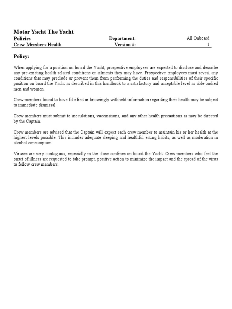 Crew Members Health | PDF