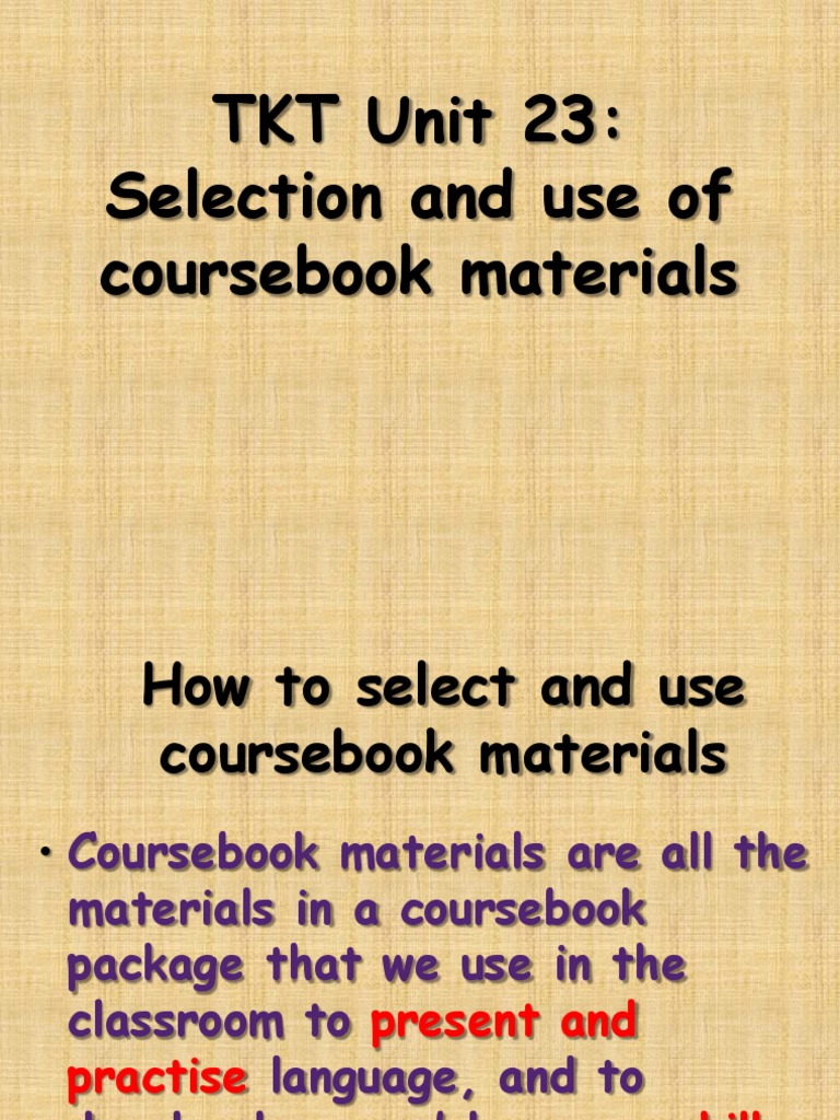 Selecting Effective Coursebook Materials | PDF | Teachers | Lesson Plan
