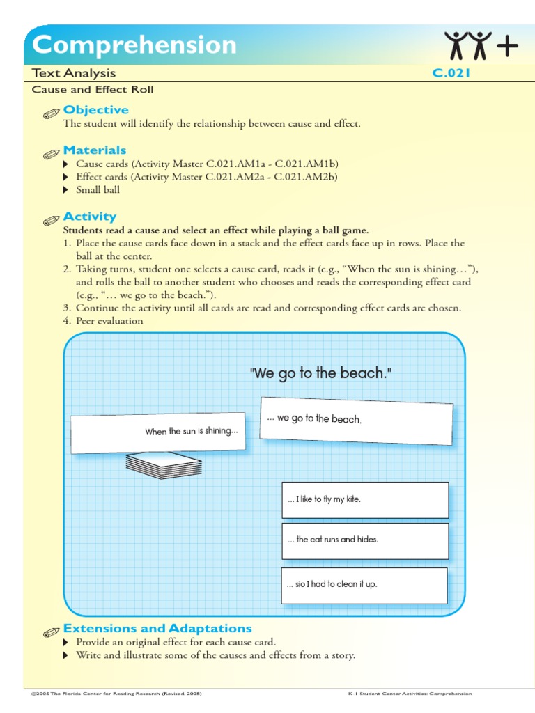 Activity - CAUSE & EFFECT ROLL | PDF | Reading Comprehension