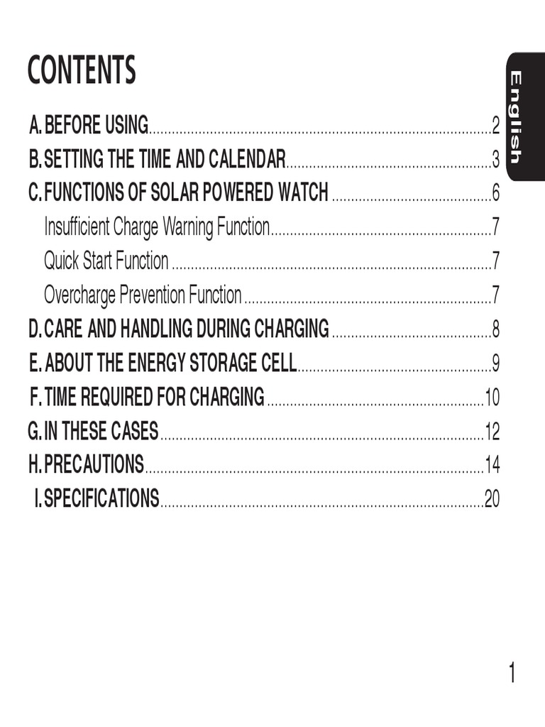Citizen Instruction Manual E111 | PDF | Battery (Electricity) | Watch