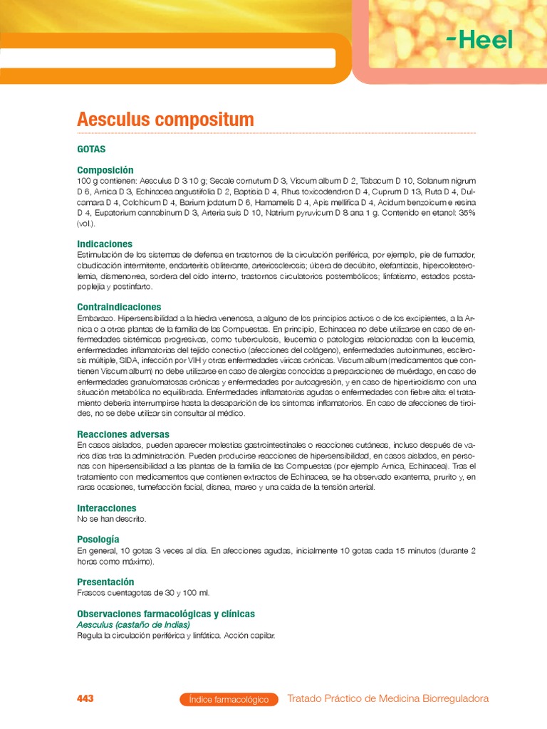 Aesculus Compositum | Descargar gratis PDF | Medicamentos con receta ...