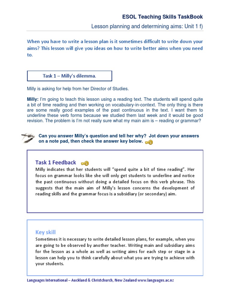 ESOL Lesson Planning Guide | PDF | Language Arts & Discipline
