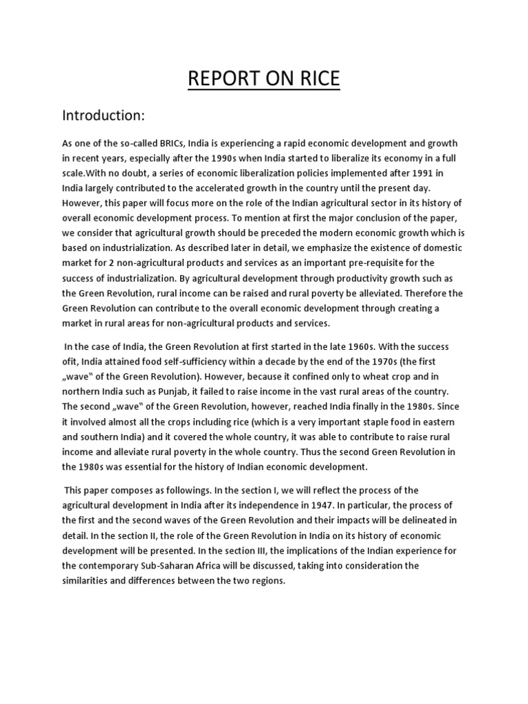 Report on Rice | Greece | Rice | Free 30-day Trial | Scribd