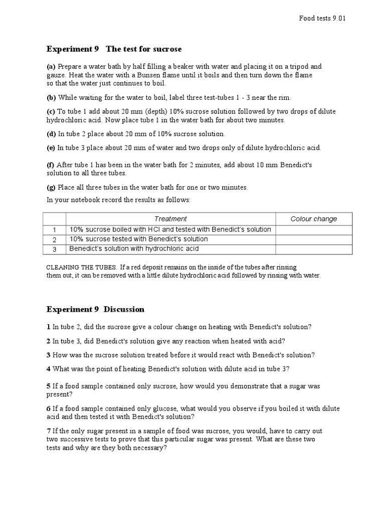 09 Test For Sucrose | Sucrose | Chemical Compounds